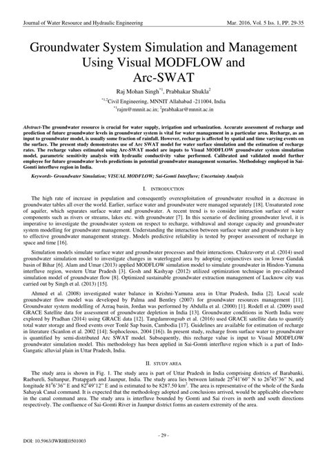 PDF Groundwater System Simulation And Management Using Visual MODFLOW And Arc SWAT
