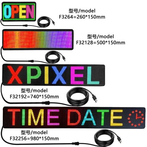 Flexible Usb Scrolling Bright Advertising Led Car Sign App Control Custom Text Pattern Animation