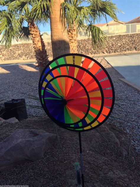 Rainbow Triple Wheel Wind Spinner Tumbleweeds And Tarantulas Llc
