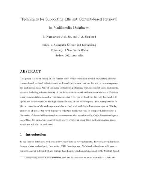 pdf techniques for supporting efficient content based retrieval in