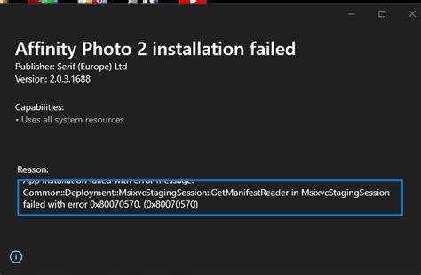 Installation Fail Error X D Desktop Questions MacOS And Windows Affinity Forum