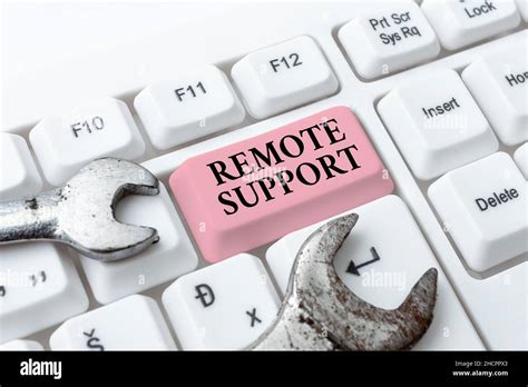 Hand Writing Sign Remote Support Concept Meaning Type Of Secure