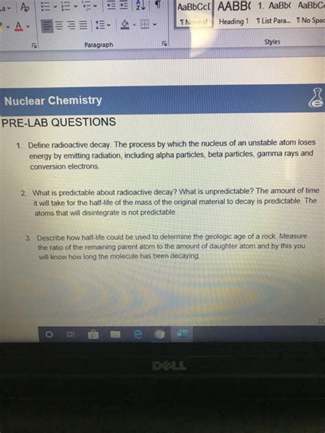 Solved I Have Included The Chemistry Experiment Directions