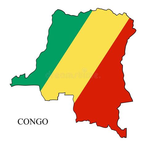 Republic Of The Congo Map Vector Illustration Central Africa Africa Stock Vector
