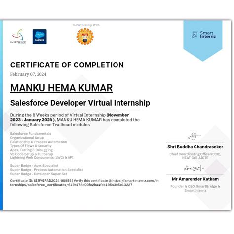 Manku Hema Kumar On Linkedin Salesforce Developer Virtual Internship
