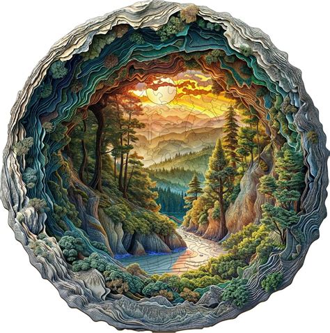 Kaayee Wooden Puzzles For Adults Visual 3d Forest Wood Jigsaw Puzzle