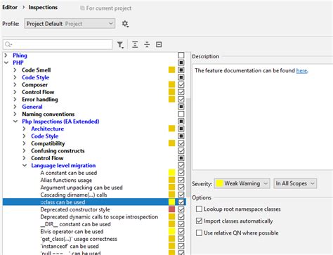 Php Phpstorm Replace String Literal With Class Constant Stack Overflow