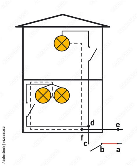 Isolated Vector Illustration Of A Home Electrical Circuit Diagram Stock Vector Adobe Stock