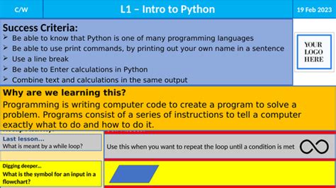 Ks3 Python L1 Introduction Teaching Resources