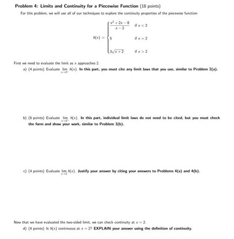 solved problem 4 limits and continuity for a piecewise