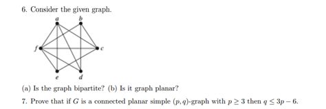 solved 6 consider the given graph a is the graph