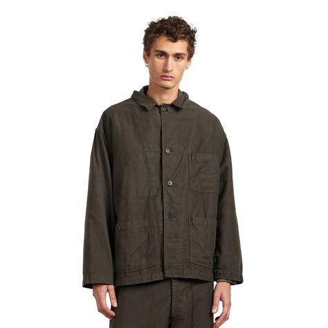 Orslow Cotton Linen Moleskin Relax Fit Simple Work Jacket Charcoal