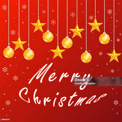 크리스마스 공 골든 스타와 메리 Xmas로 붉은 배경에 눈송이 종이 미술 공예 스타일 개념 벡터 일러스트 레이 션 12월에 대한 스톡 벡터 아트 및 기타 이미지 Istock