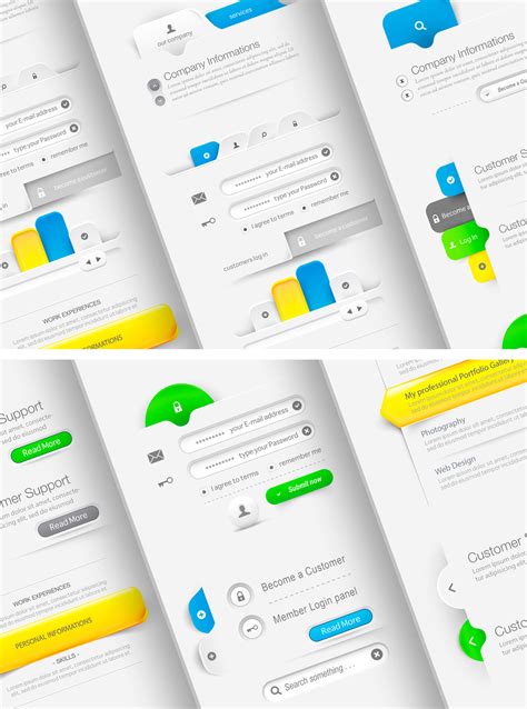 A Colorful Web Ui Navigation Kit With Icons