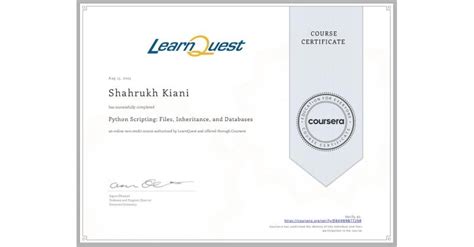 Shahrukh Kiani On Linkedin Completion Certificate For Python Scripting