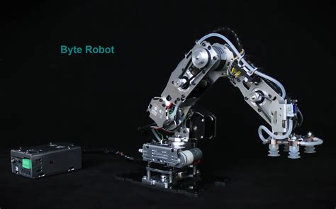 4 Axis Stepping Robotic Arm With Suction Cup Pump Stepper Motor Metal E Smart Way