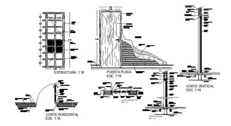 Elevation And Sectional Detail Of Door Blocks 2d View Autocad File