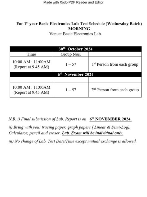 Basic Electronics Lab Test 1st Year Wednesday Batch Pdf
