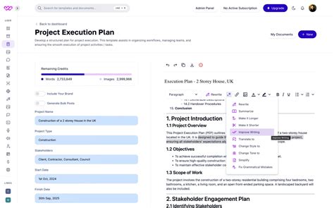 Best Project Execution Plan Ai Generator Writegenic Ai