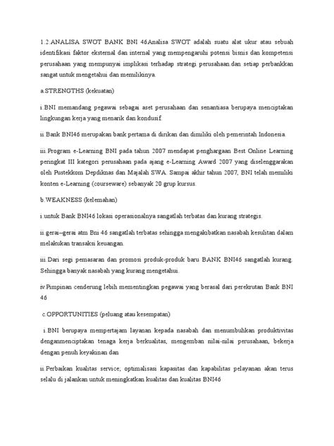 Analisis Swot Bni Pdf