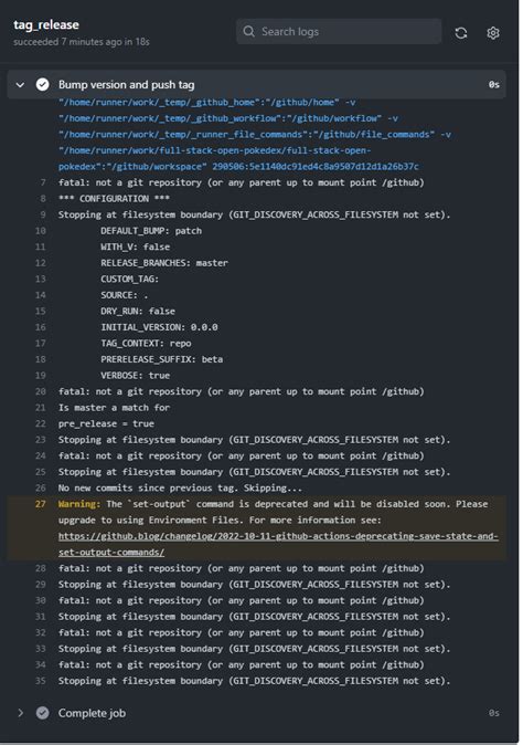 Deployment Versions And Tags Not Being Created Properly On Github