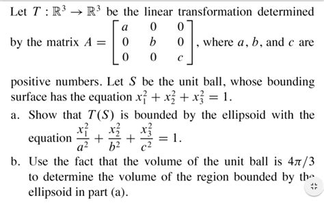 solved let t r3 r3 be the linear transformation determined by the