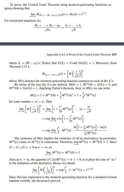Solved Copy The Proof Of Central Limit Theorem Exactly As It Chegg