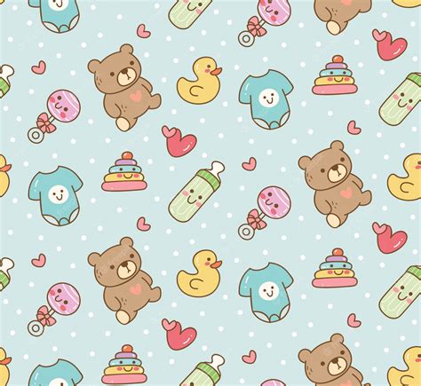 원활한 귀여운 아기 물건 프리미엄 벡터