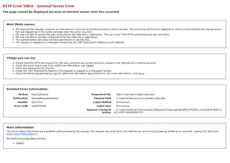 Php How Do I Solve Error 5000 Internal Server Error Stack