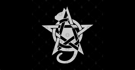 Wiccan Pentacle Cat Pentagram Cat Silhouette Wiccan Sticker