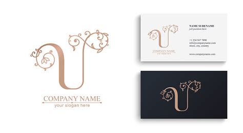 프리미엄 벡터 U 로고 몬노그램 레터링 및 명함 엘리트 회사를 브랜딩하기 위한 개인 로고 또는 사인 0명에 대한 스톡 벡터 아트 및 기타 이미지 Istock
