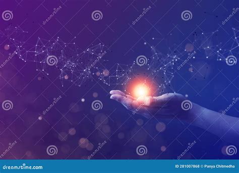 Man Hand Holding Global Network Connection Internet Communication Wireless Connection