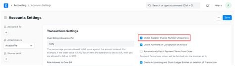 clear description check supplier invoice number uniqueness · issue