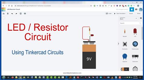 Tinkercad Circuits 1 A Simple Led Resistor Circuit For Beginners Super Simple Youtube