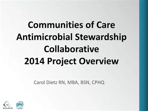 Ppt Communities Of Care Antimicrobial Stewardship Collaborative 2014 Project Overview