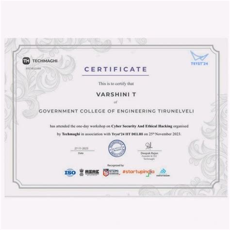 varshini t on linkedin cybersecurity ethicalhacking techcertification