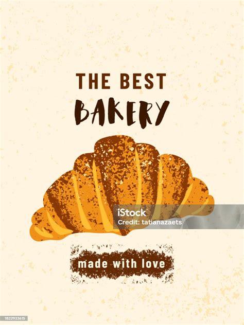 베이커리 포스터 배경 벡터 일러스트 레이 션 와 구운 제품 와 신선한 생과자 현대적인 평면 스타일의 질감 효과가 있는 크로와상 그래픽 디자인 템플릿 만화에 대한 스톡 벡터