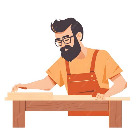 Closeup Of A Carpenters Hand Assembling Timber Man With Beard And Glasses Buiding A Piece Of