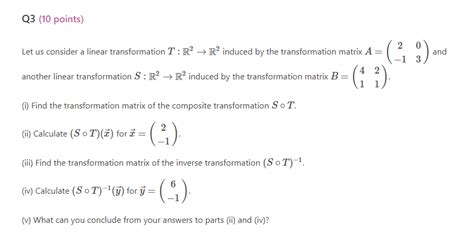solved let us consider a linear transformation t r2→r2