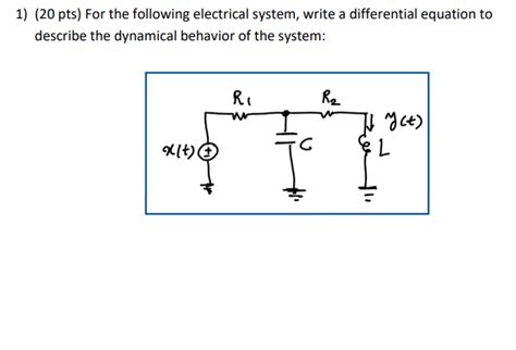 Solved 1 20 Pts For The Following Electrical System