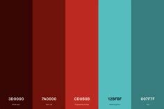 25 Red And Teal Color Palette Color Palette With Black Bean Hex
