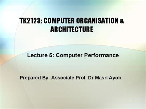 Tk 2123 Computer Organisation Architecture Lecture 5 Computer