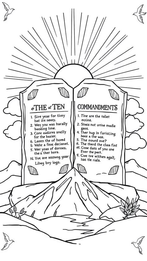 10 Commandments Coloring Page Pdf