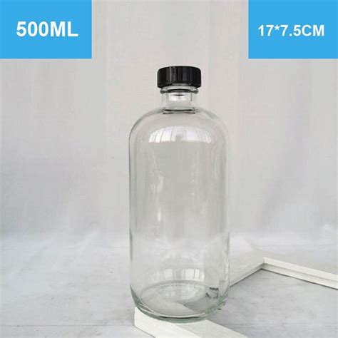 Clear Glass Bottles With Lids Boston Round Sample Vicedeal