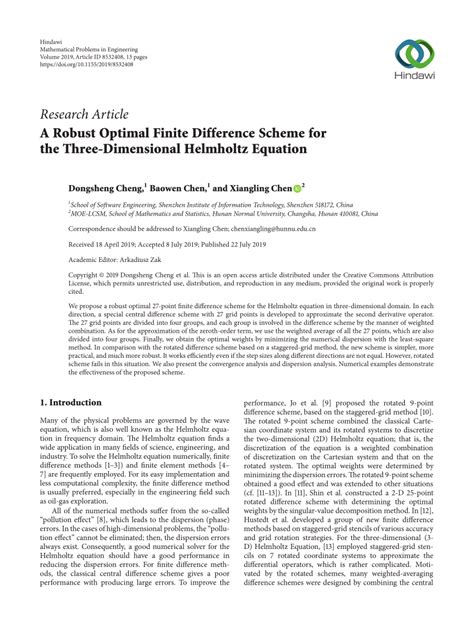 pdf a robust optimal finite difference scheme for the three