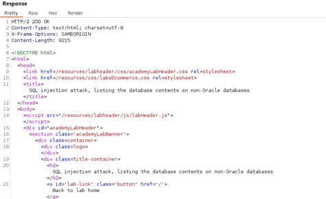 sql injection attack listing the database contents on non oracle databases