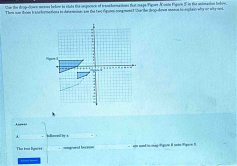 Use The Drop Down Menus Below To State The Sequence Of Transformations