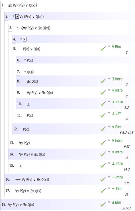 predicate logic proofs how to split a disjunction bound by two