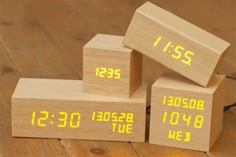 무아스 친환경 Led 나무알람시계 4종 Real Wooden Clock 리얼우드 위시버킷