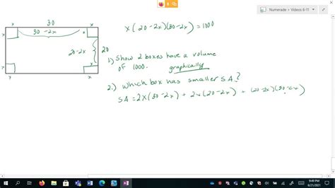 solved constructing a box from a rectangular piece of cardboard having